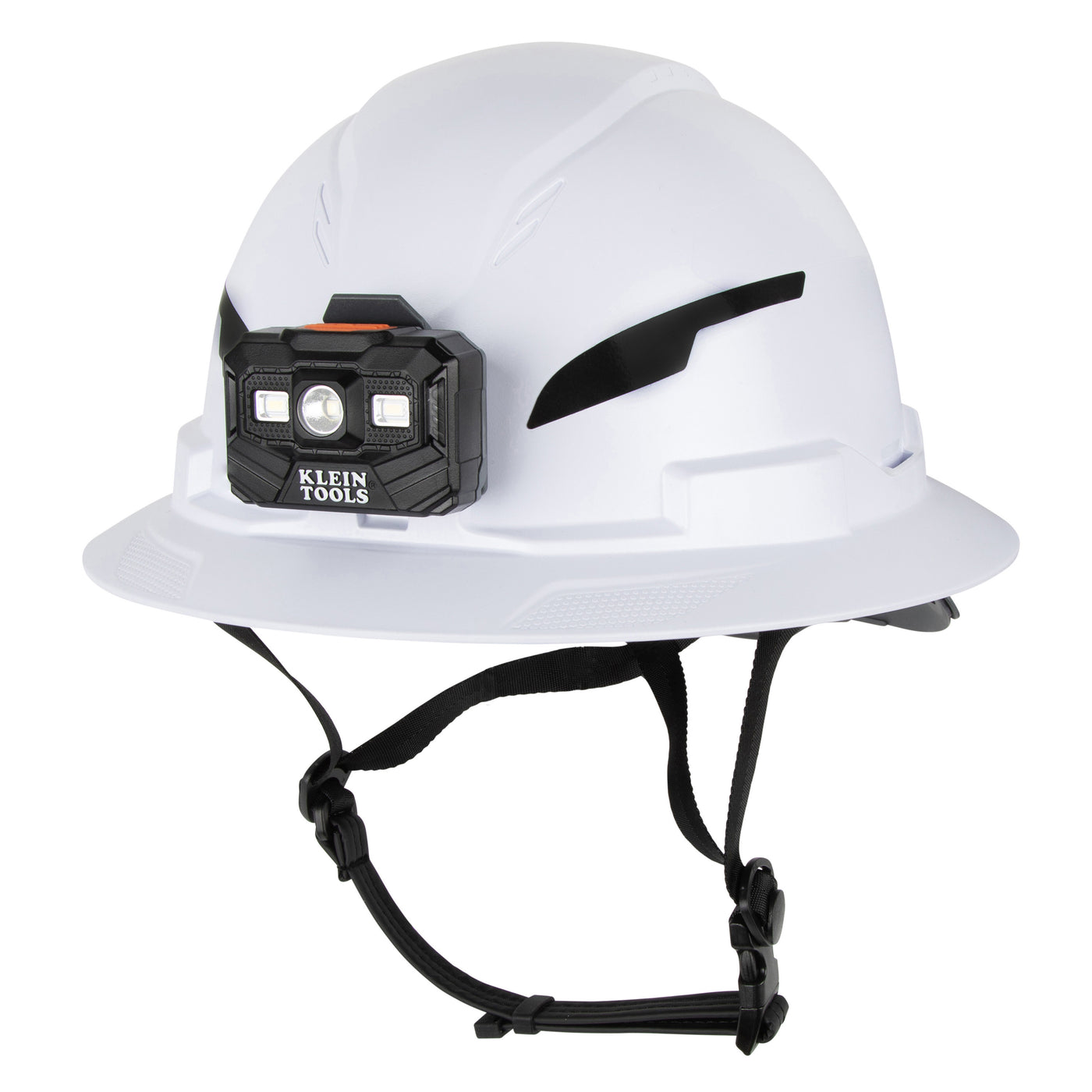 Type-2 Hard Hat, Non-Vented Full Brim with Rechargeable Headlamp, Whit ...