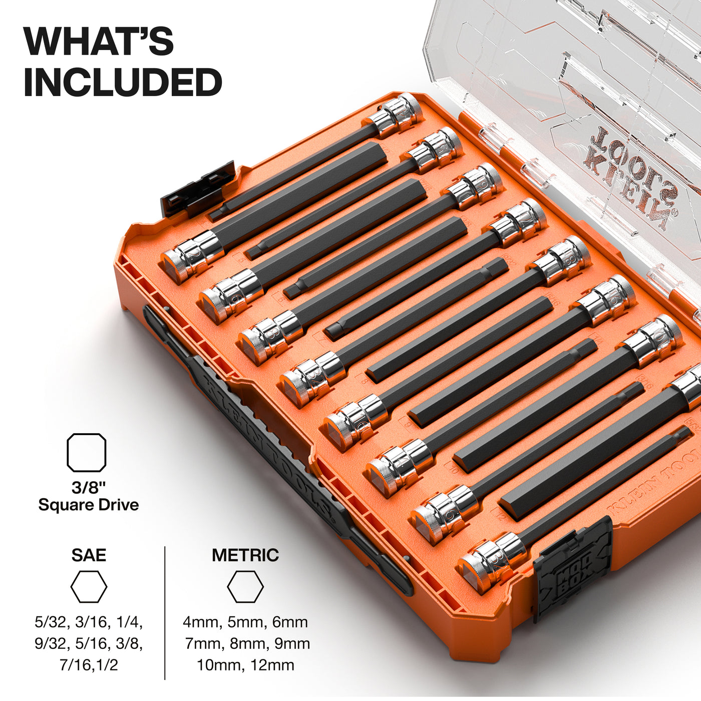 Long Hex Bit Socket Set, SAE and Metric, 16-Piece — Quality Industrial ...
