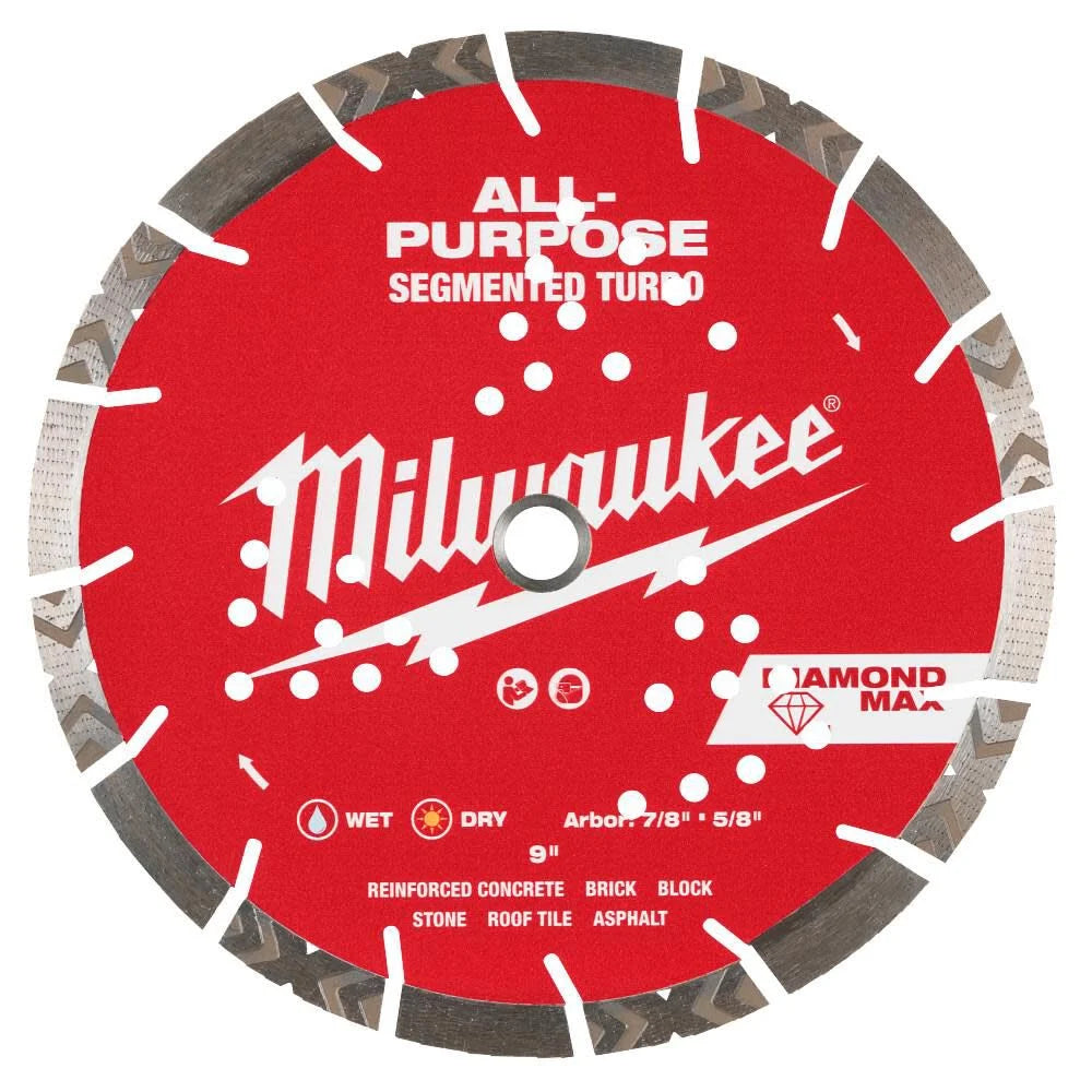 9" DIAMOND MAX™ All-Purpose Segmented Turbo Diamond Blade — Quality ...